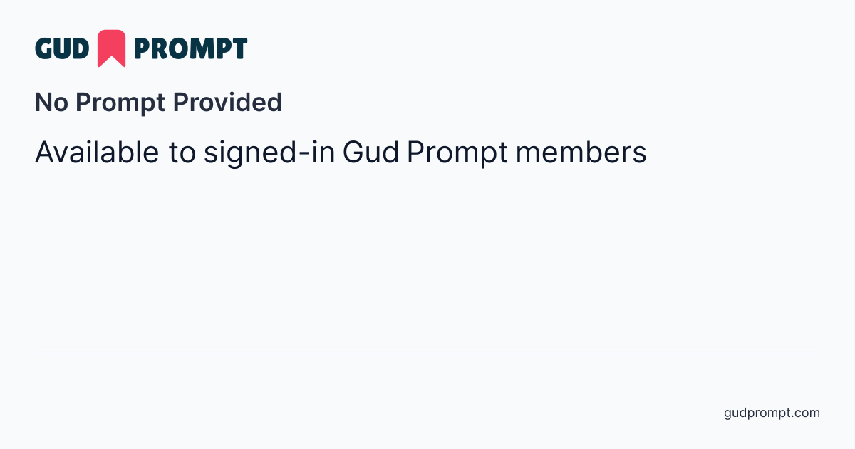 No Prompt Provided · Gud Prompt