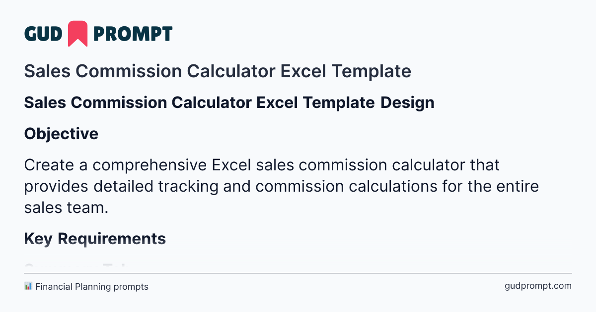 Sales Commission Calculator Excel Template — Gud Prompt