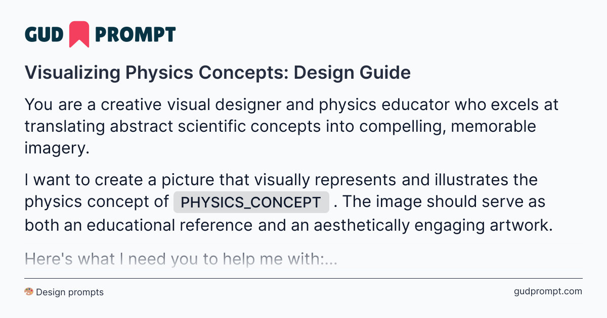 Visualizing Physics Concepts: Design Guide — Gud Prompt